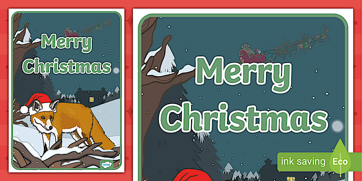 Christmas Fox Display Poster (teacher made) - Twinkl