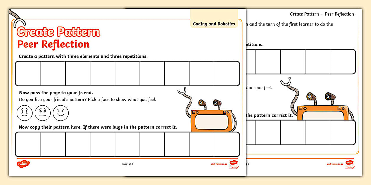 Robotics and Coding -Create a 3x3 Pattern - Peer Reflection