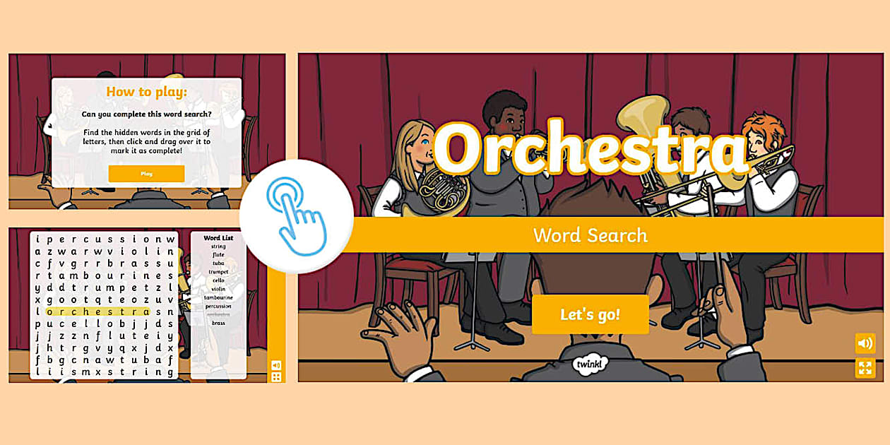 Orchestra Interactive Word Search (teacher made) - Twinkl