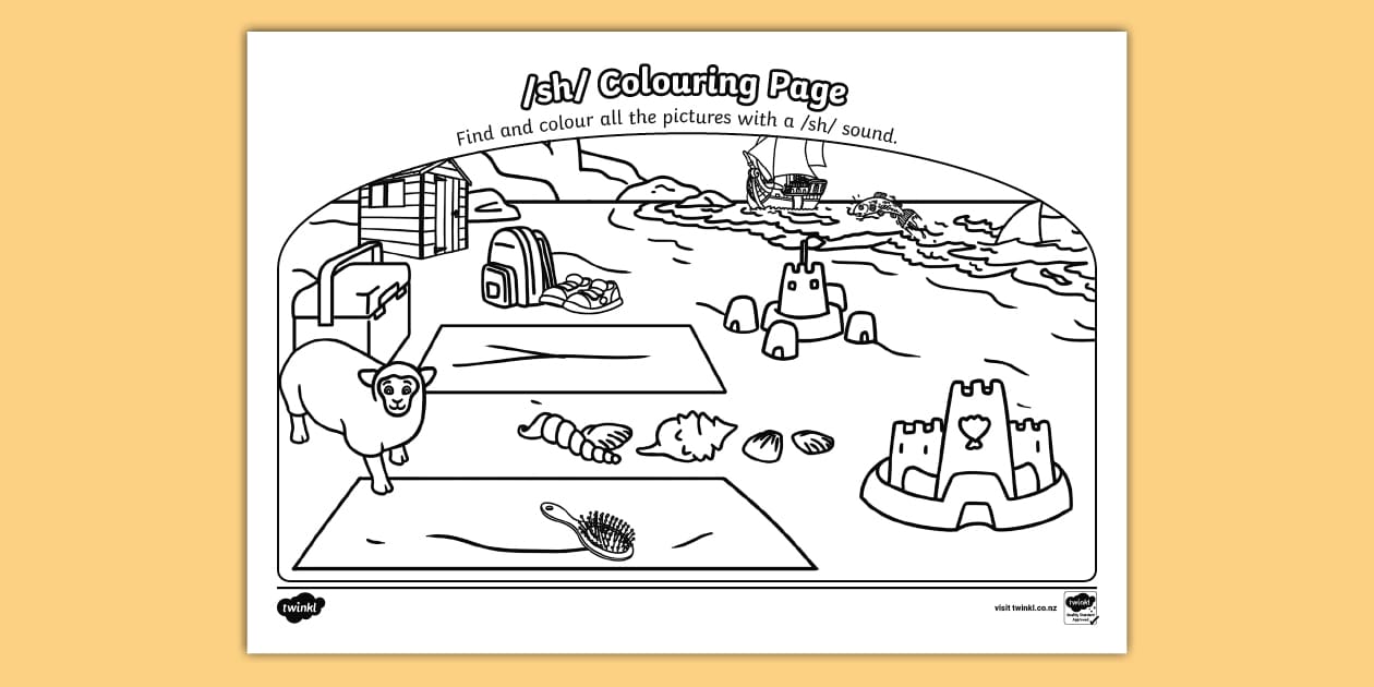 /sh/ Colouring Activity (Teacher-Made) - Twinkl