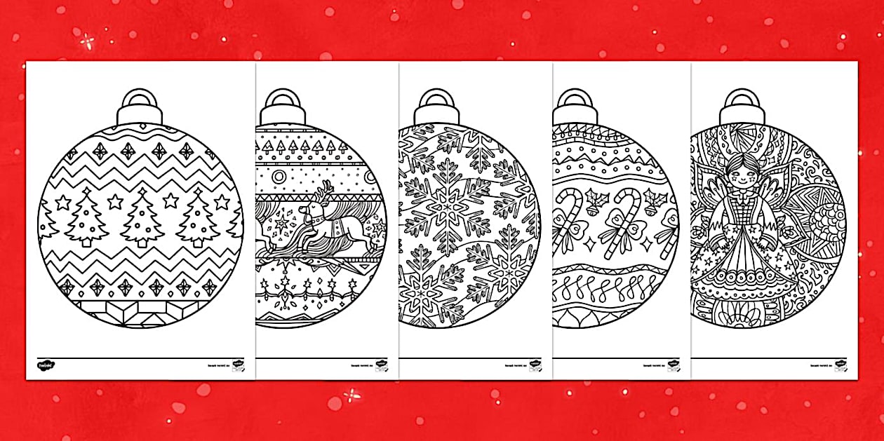 Fargelegg julekulene (ティーチャーメイド) - Twinkl