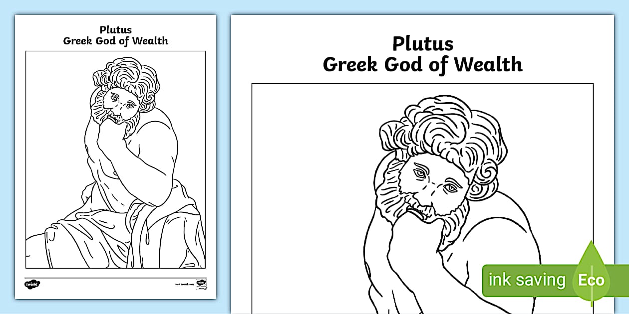 Plutus Greek God of Wealth Colouring Sheet