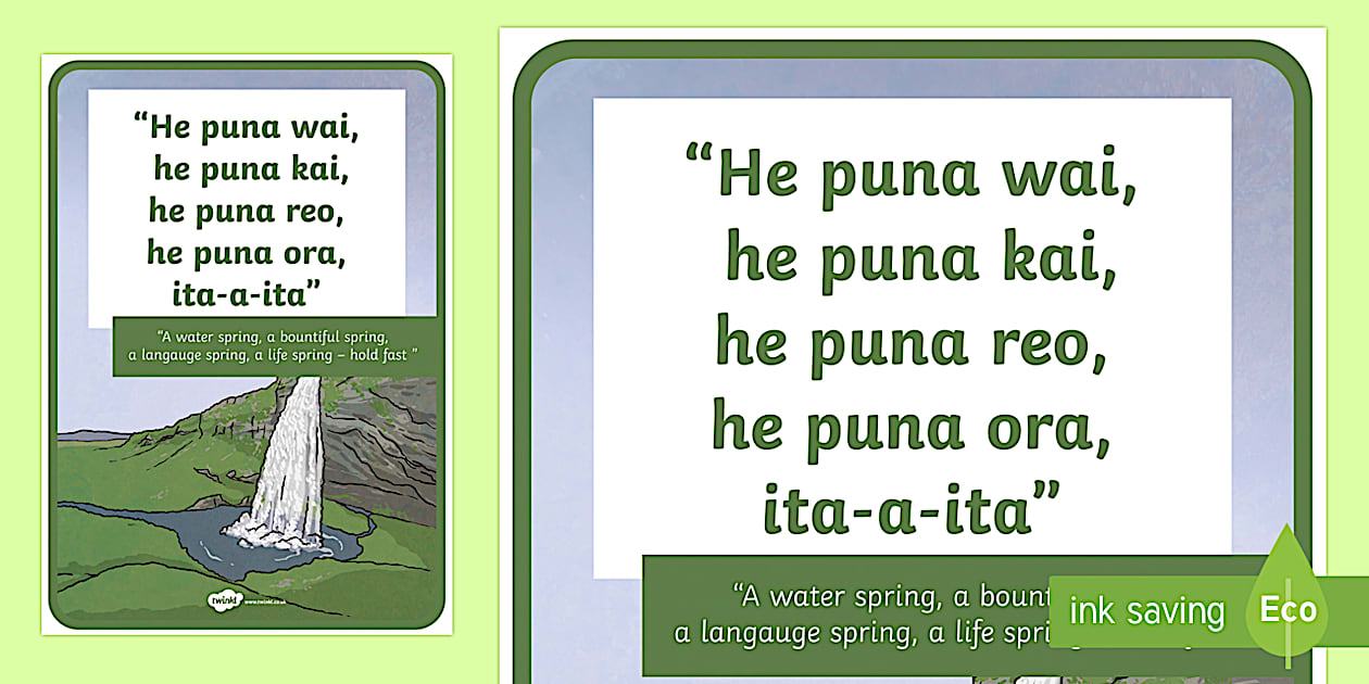 Whakatauki Te puna wai Display Poster Te Reo Maori/English