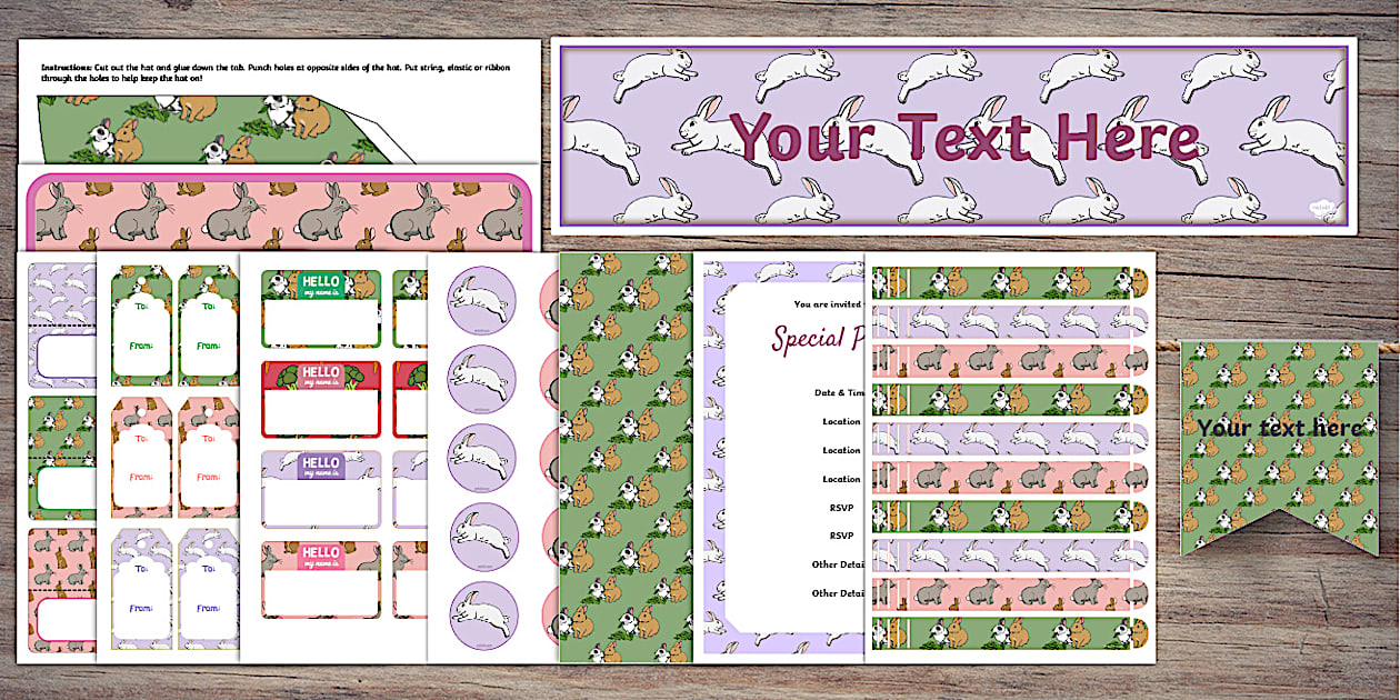Rabbit Printable Party Decorations Pack | Twinkl Party