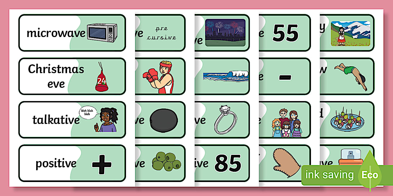 Three Syllable Final 'V' Sound Word Cards (Teacher-Made)