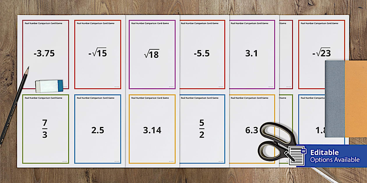 Real Number Comparison Card Game (teacher made) - Twinkl
