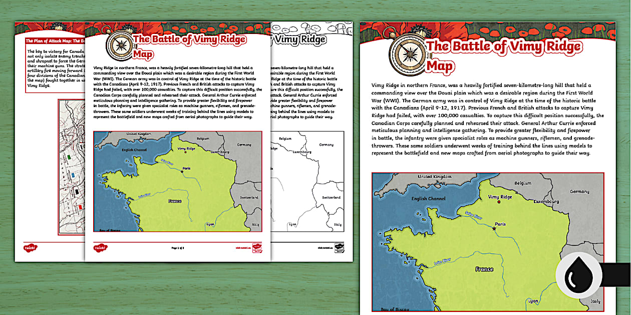 Battle of Vimy Ridge Map | Visual Canadian History Resource
