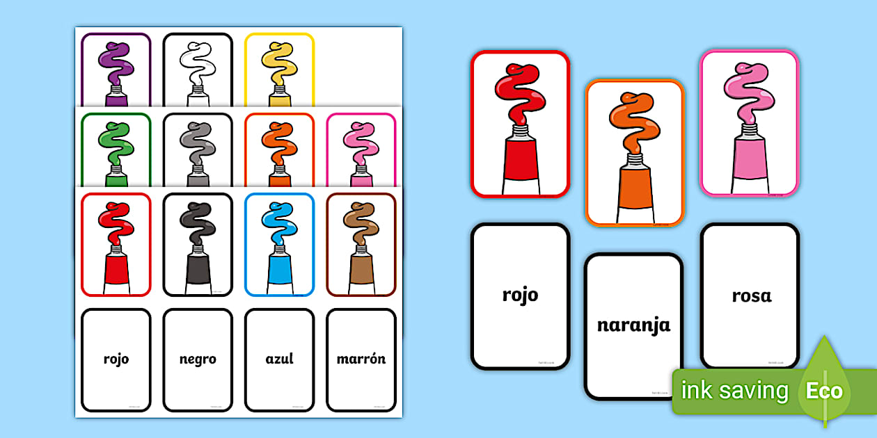 Spanish Color Matching Flashcards (Teacher-Made) - Twinkl