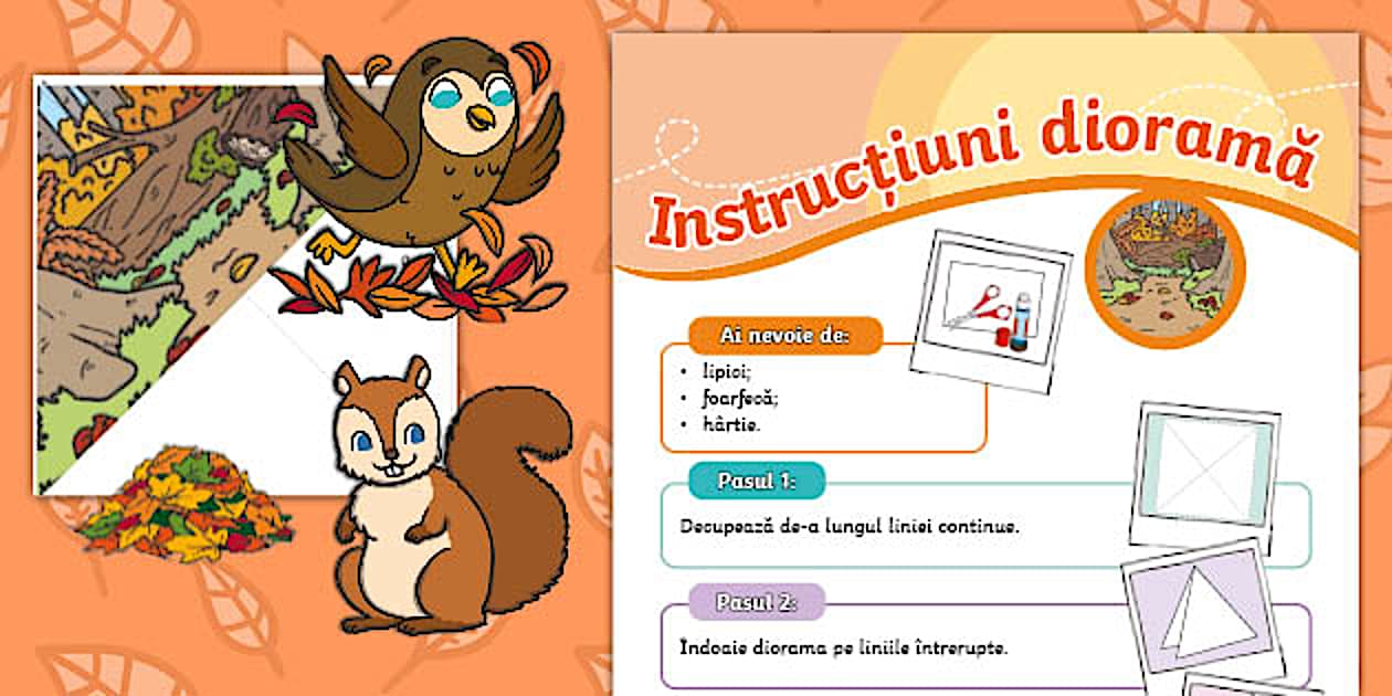 Toamna – Dioramă (teacher made) - Twinkl