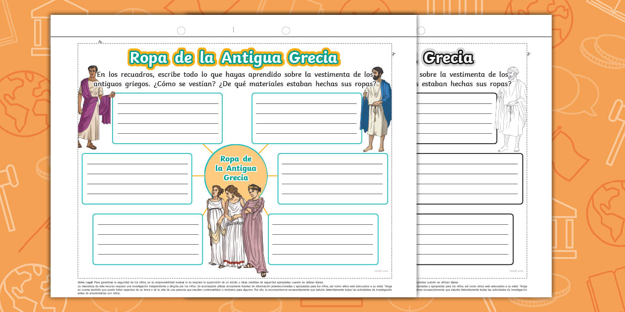 Mapa Conceptual: Ropa de la Antigua Grecia (teacher made)