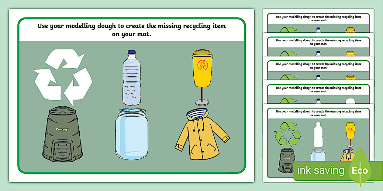 Recycling Modelling Dough Mats | Teaching Resources - Twinkl