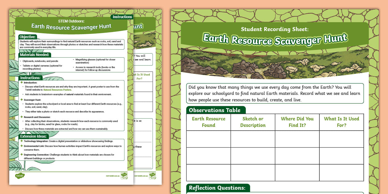 STEM Outdoors: Earth Resource Scavenger Hunt