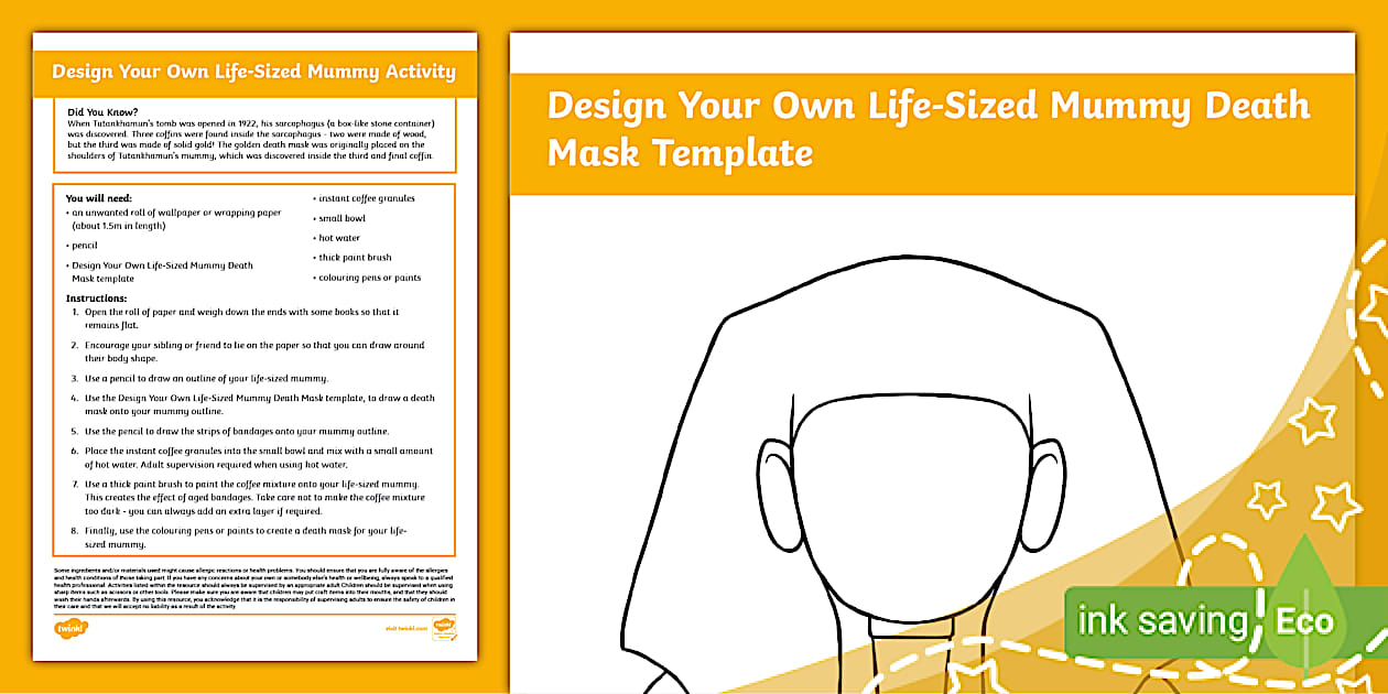 Design Your Own Life-Sized Mummy Activity (Ages 7 - 11)