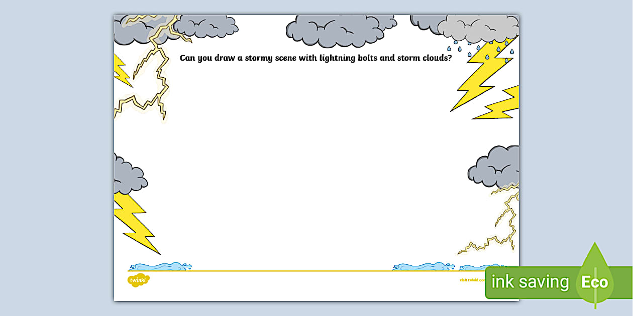 Lightning Bolt Drawing Prompt Worksheet | Twinkl | KS1
