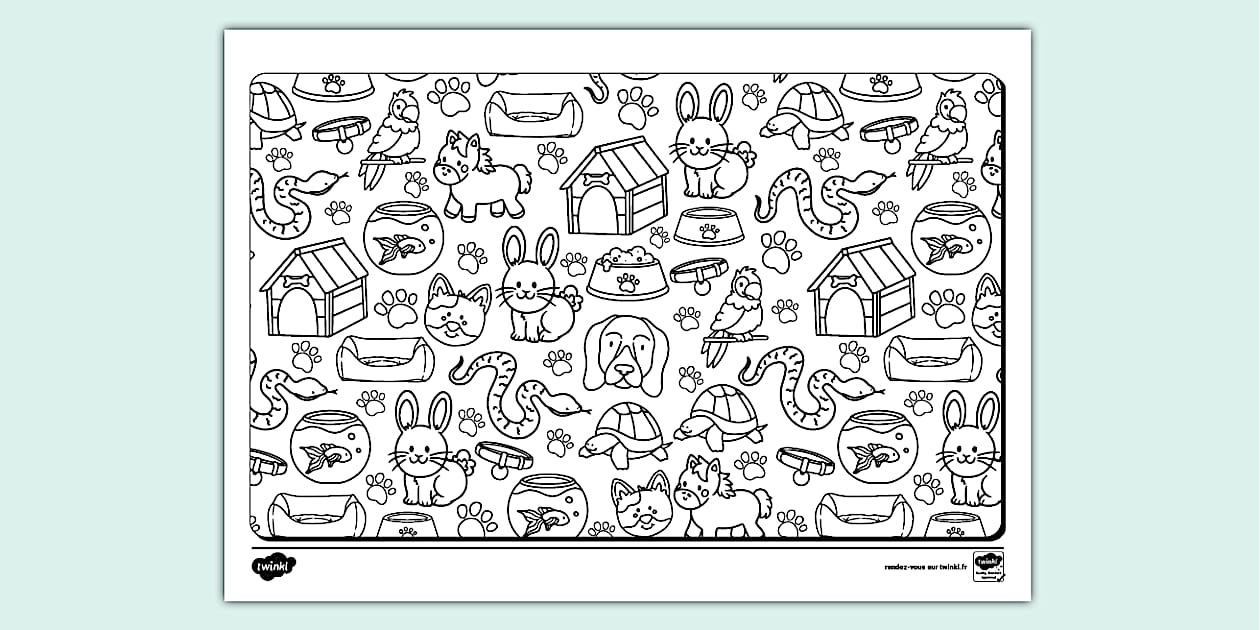 Feuille de coloriage : Les animaux de compagnie