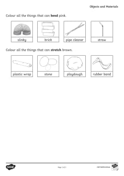 Material Properties Worksheet (teacher made)