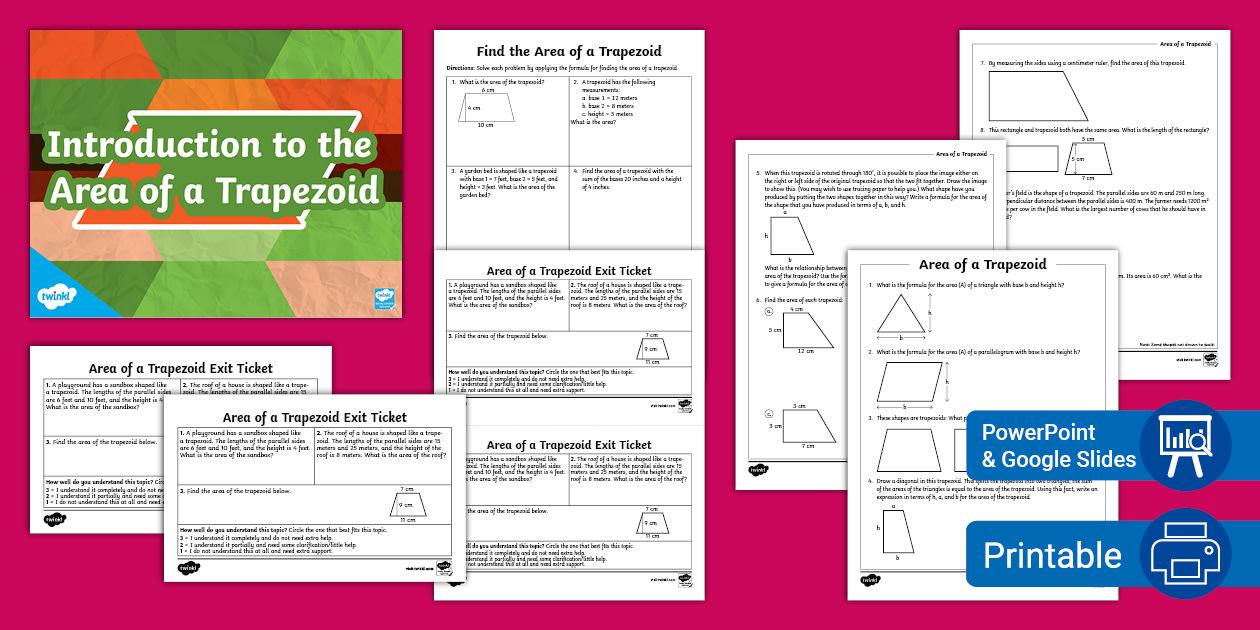 Seventh Grade Find the Area of a Trapezoid Lesson Pack