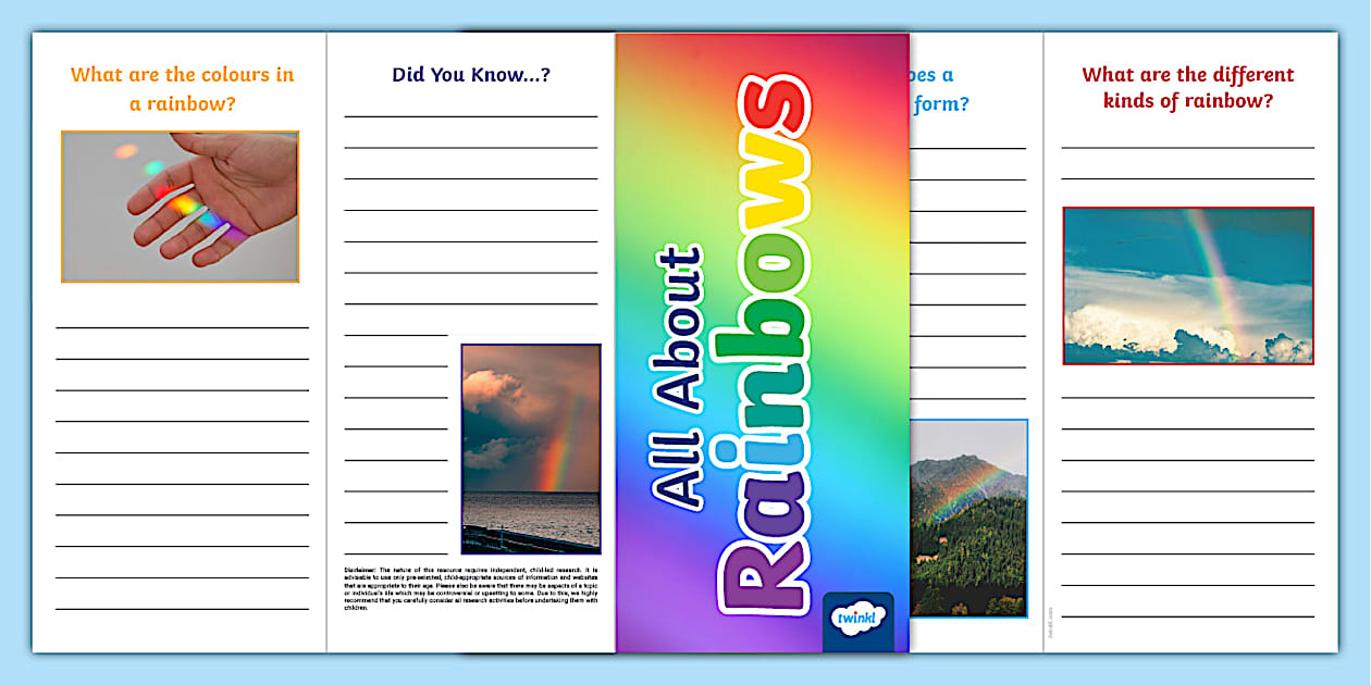 All About Rainbows Leaflet Template (teacher made) - Twinkl