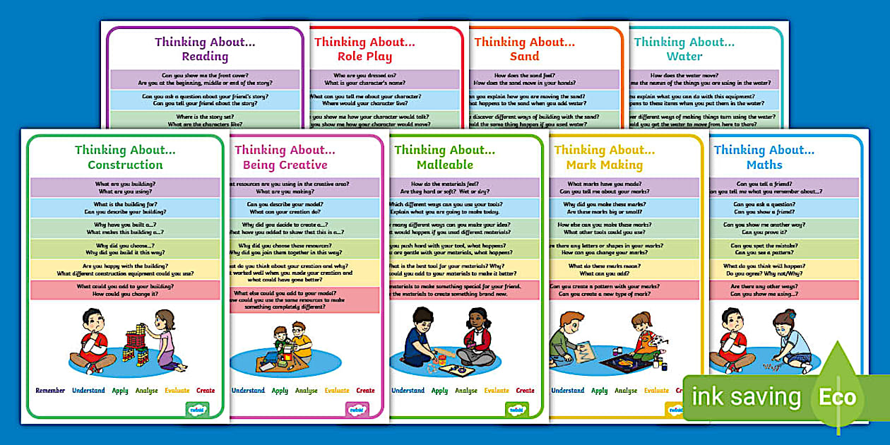 Editable EYFS Bloom's Taxonomy Poster Pack - Twinkl