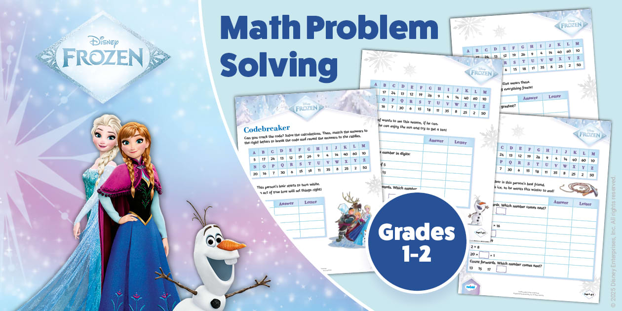 Frozen: Math Codebreaker for 1st-2nd Grade (Teacher-Made)