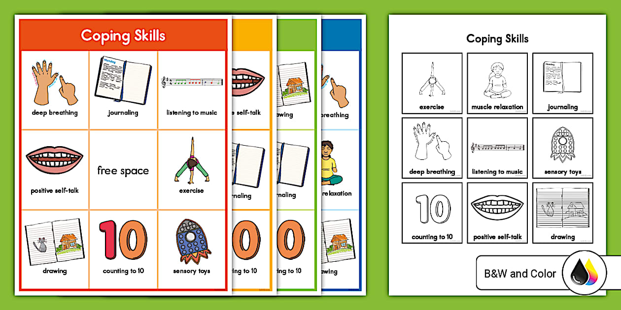 Coping Skills SEL Bingo for K-2nd Grade