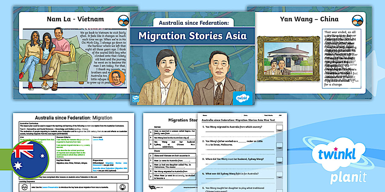 Year 6 History Australia Federation Lesson 2 Migration Asia