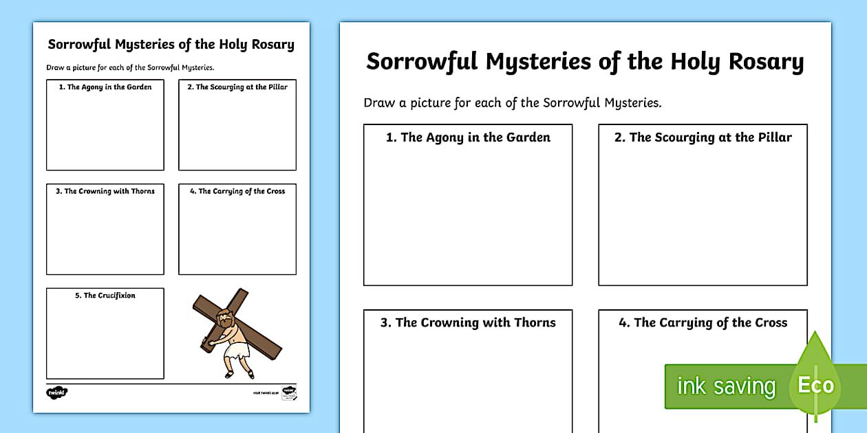 The Sorrowful Mysteries of the Holy Rosary Activity - Twinkl