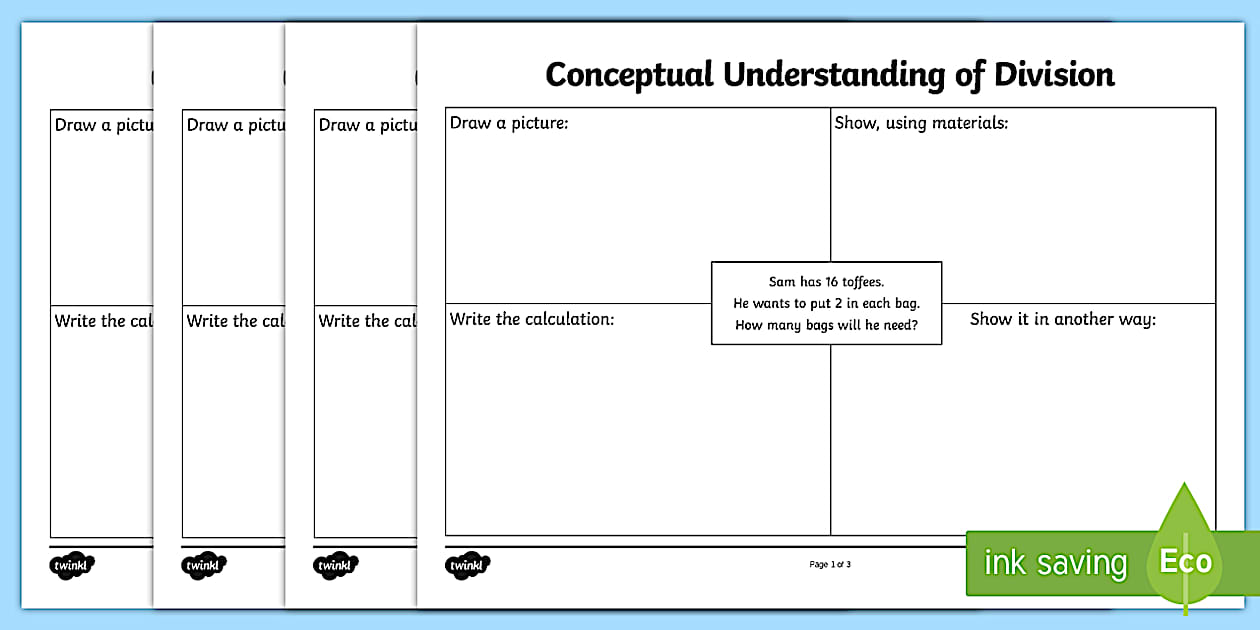 Editable Conceptual Understanding of Division Worksheet