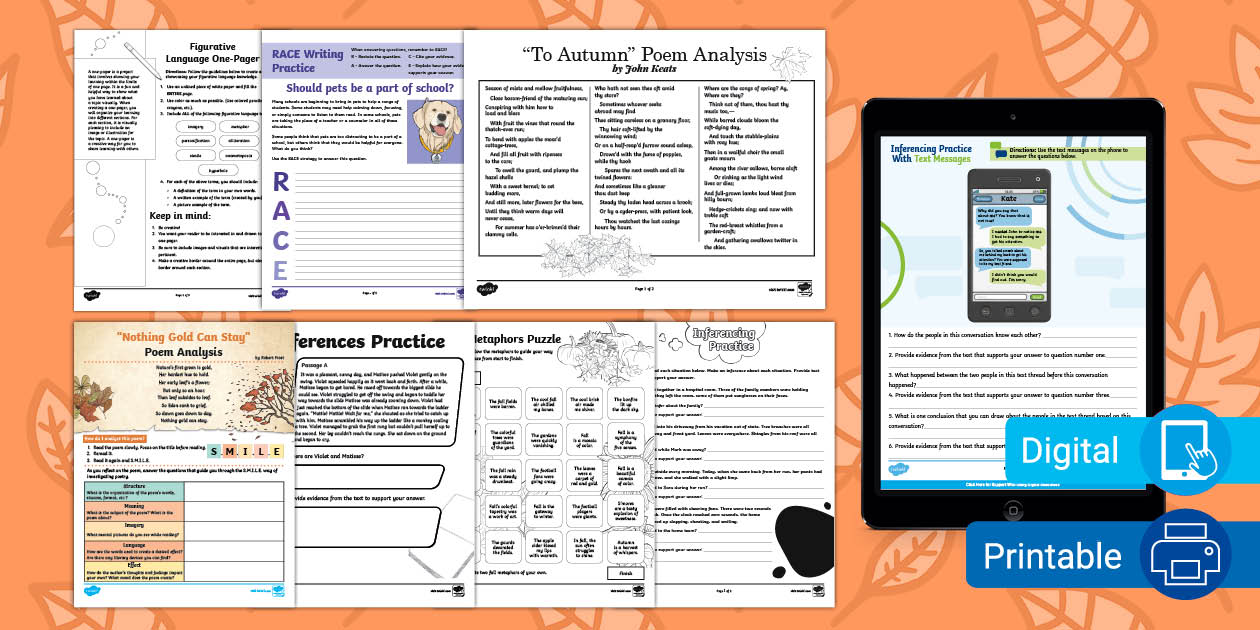 Seventh Grade ELA Fall Sub Pack (teacher made) - Twinkl