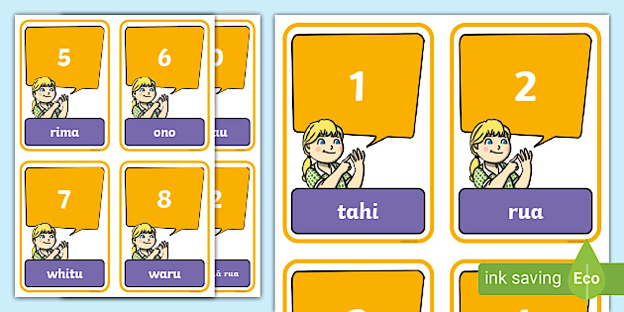 Numbers 1-20 Flash Cards Te Reo Māori (teacher made)