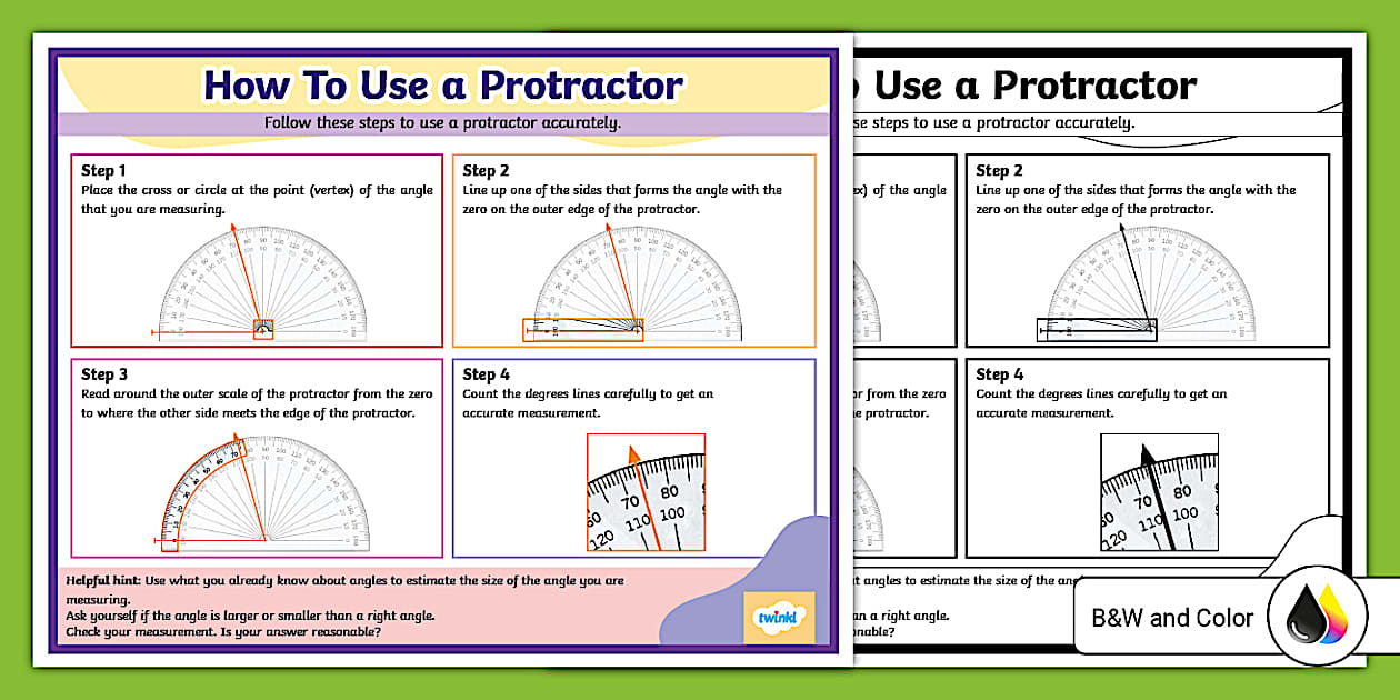 How To Use a Protractor Poster (Hecho por educadores)