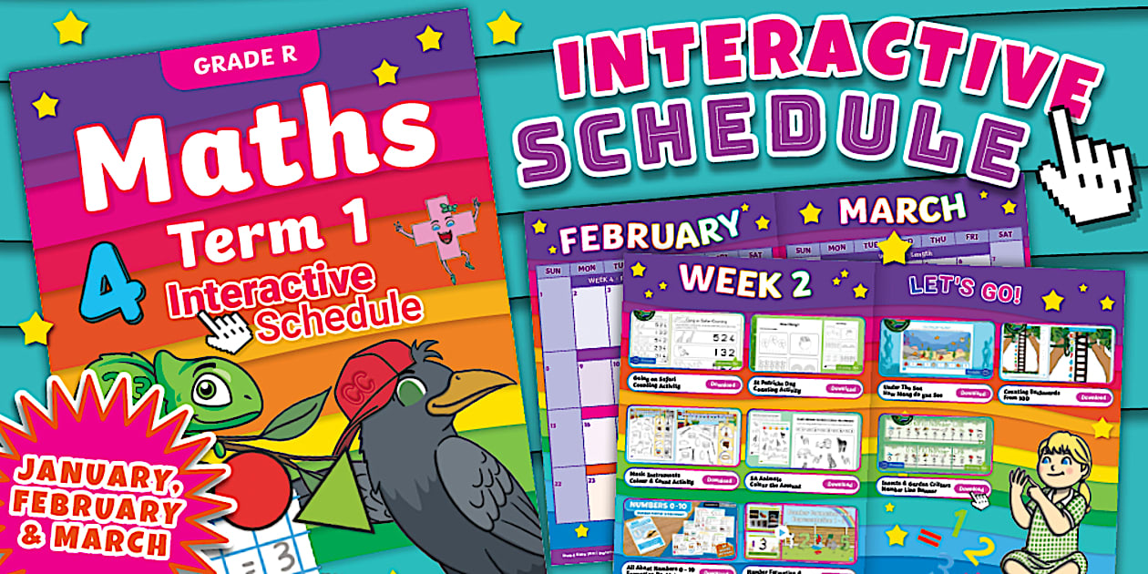 Grade R Maths - Term 1 - Interactive Calendar (CAPS Aligned)