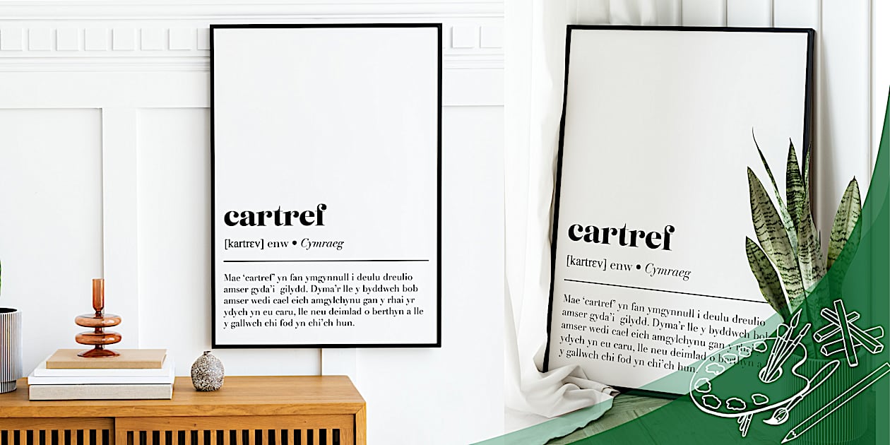 Poster Teipograffeg Diffiniad Gair Cymraeg Cartref - Twinkl