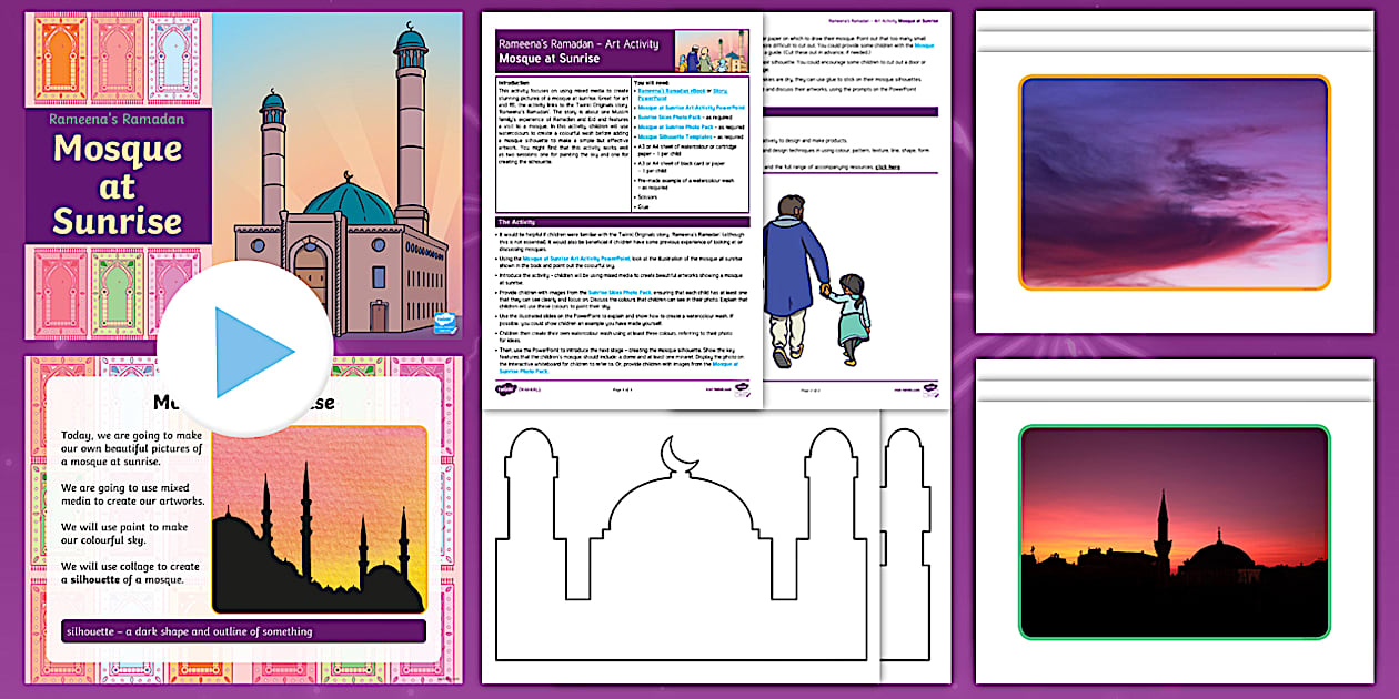 Rameena's Ramadan: Mosque at Sunrise Art PowerPoint and Activity Pack
