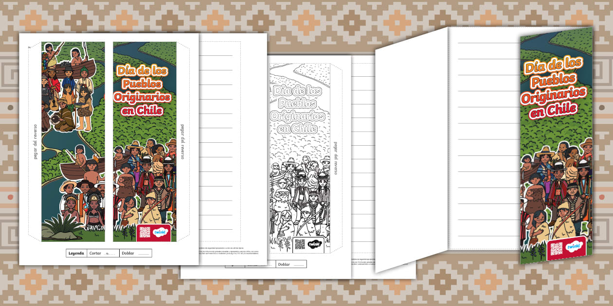 Plegable de Escritura: Día de los Pueblos Originarios