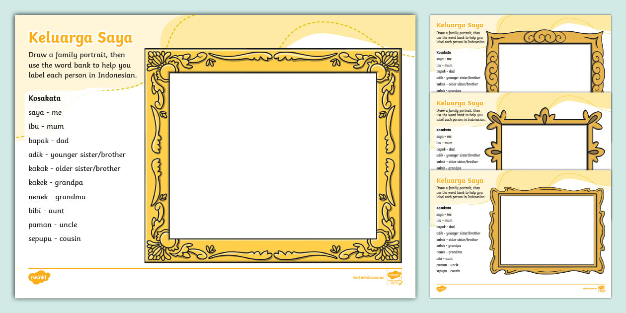 Indonesian Family Portrait Activity Sheet {NA} - Twinkl