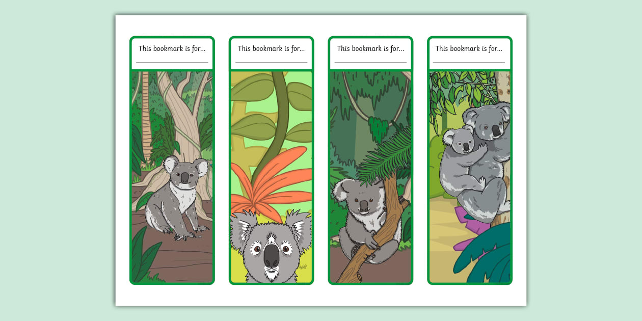 Koala Picture Bookmarks (teacher made) - Twinkl