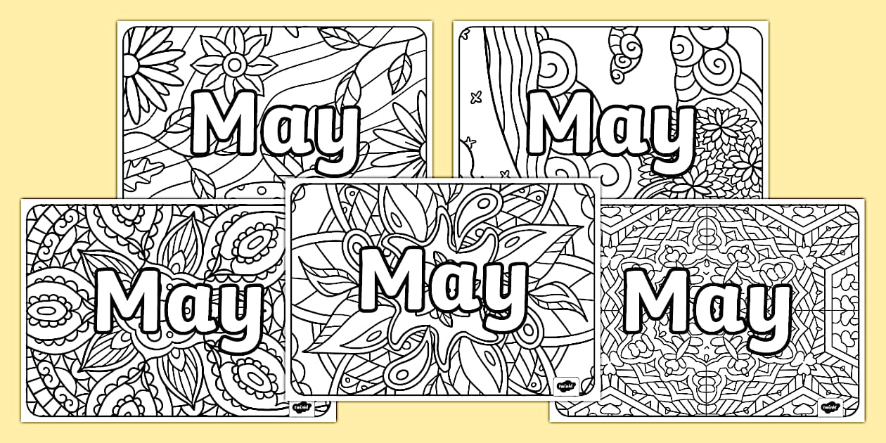 May Mindfulness Colouring Pages (teacher made) - Twinkl