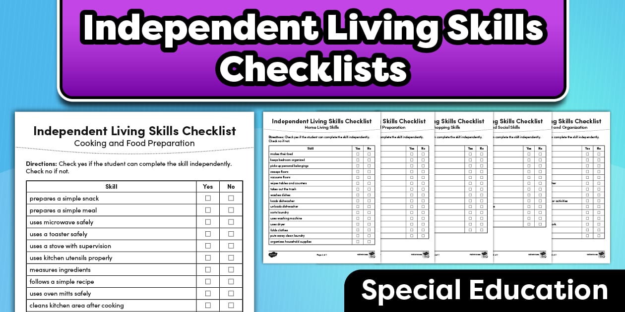 Independent Living Skills Checklist for Special Education