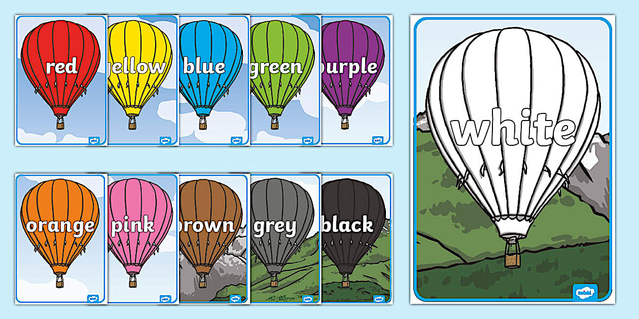 Editable English Colours Display Posters Pack - Twinkl