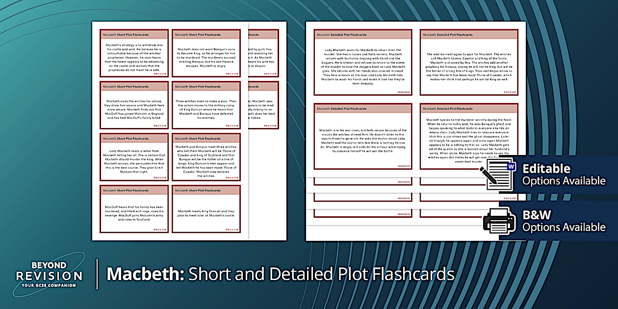 Macbeth Plot Flashcards | English | Beyond (teacher made)