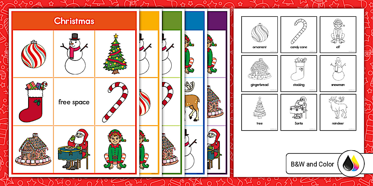 Christmas Bingo Game for K-2nd Grade
