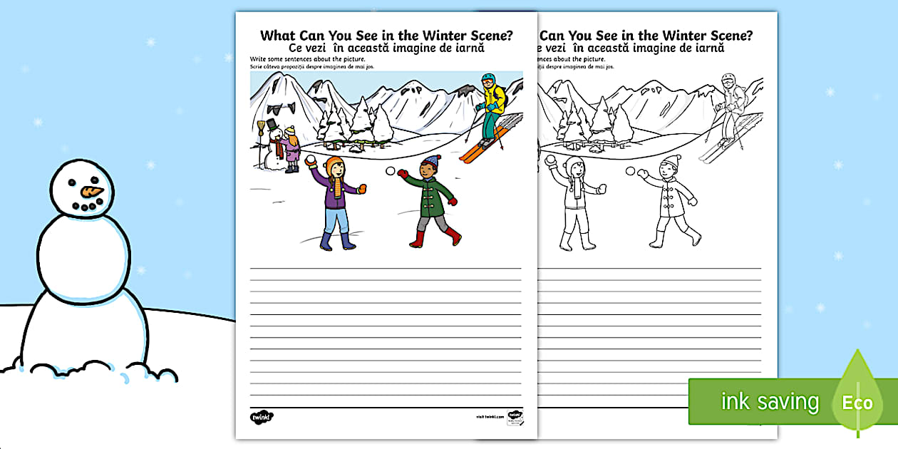 Winter Scene Writing Stimulus Picture English/Romanian - Winter Scene ...