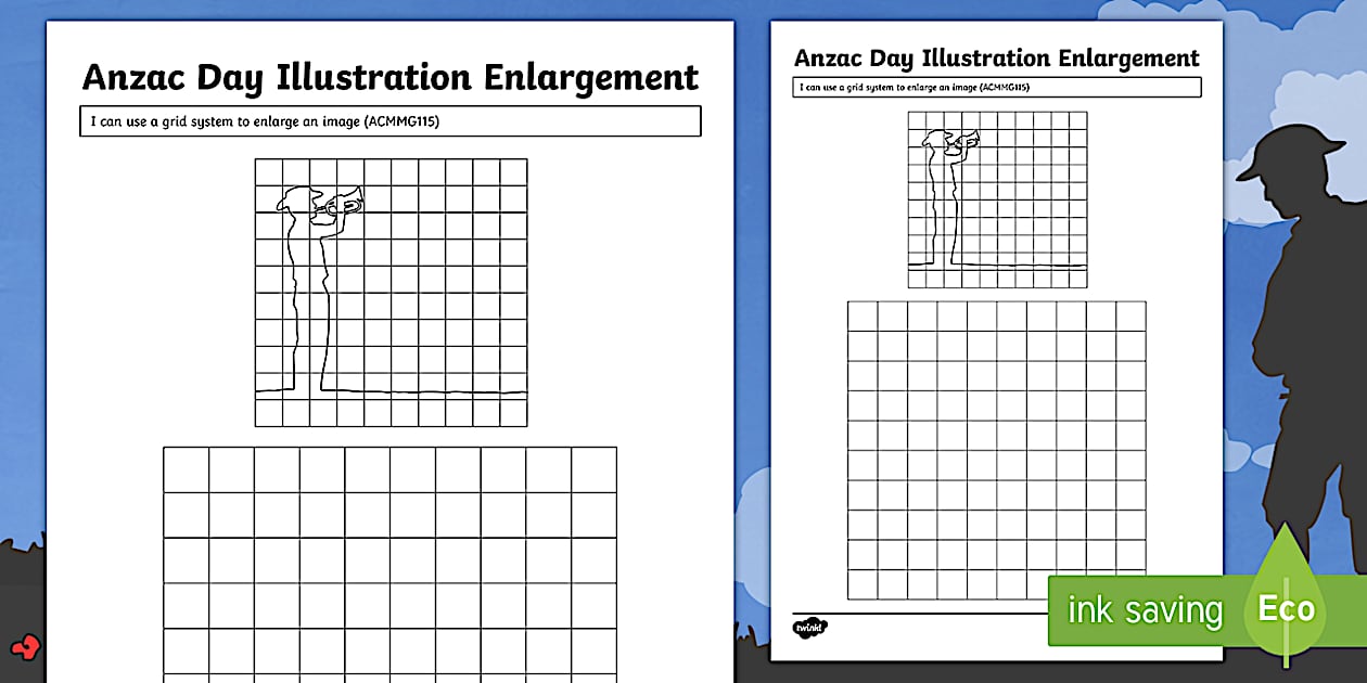 Anzac Day Illustration Enlargement Worksheet / Worksheet