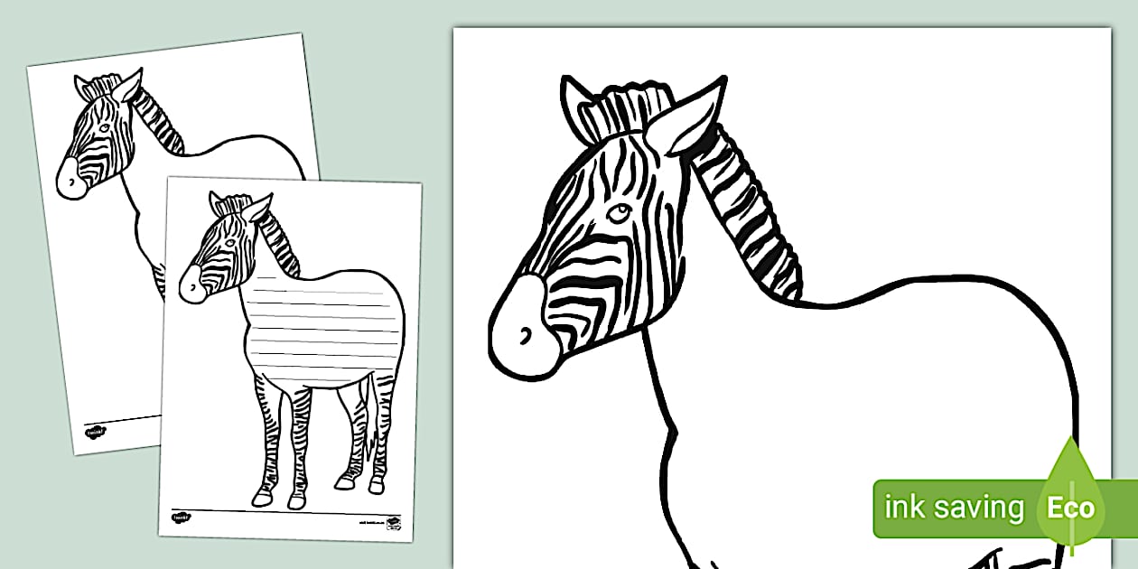 Zebra Writing Template (teacher made) - Twinkl