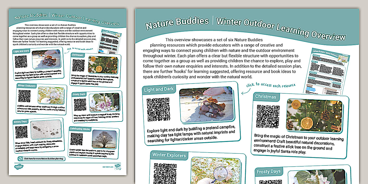 Nature Buddies Winter Outdoor Learning Overview | Twinkl