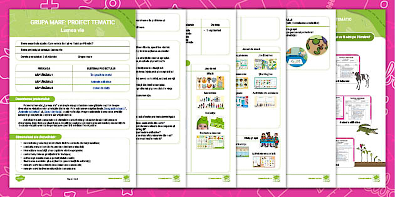 Grupa mare: Lumea vie – Proiect tematic (teacher made)