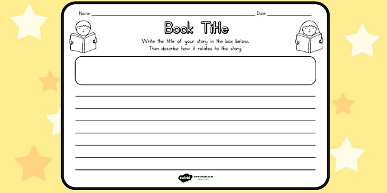 Editable Book Title Comprehension Worksheet (teacher made)