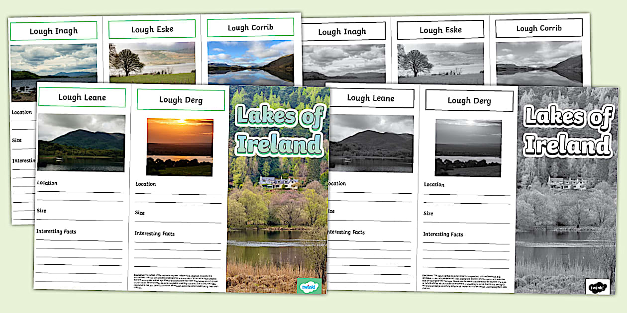 Lakes of Ireland Leaflet Template (teacher made) - Twinkl