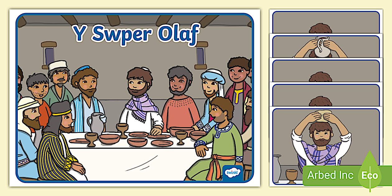 Cardiau Trefnu - Stori Y Swper Olaf (teacher made) - Twinkl